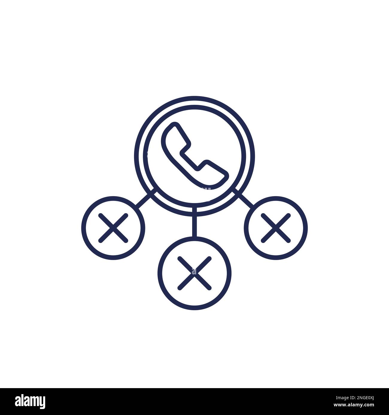 blocked phone calls line icon Stock Vector Image & Art - Alamy