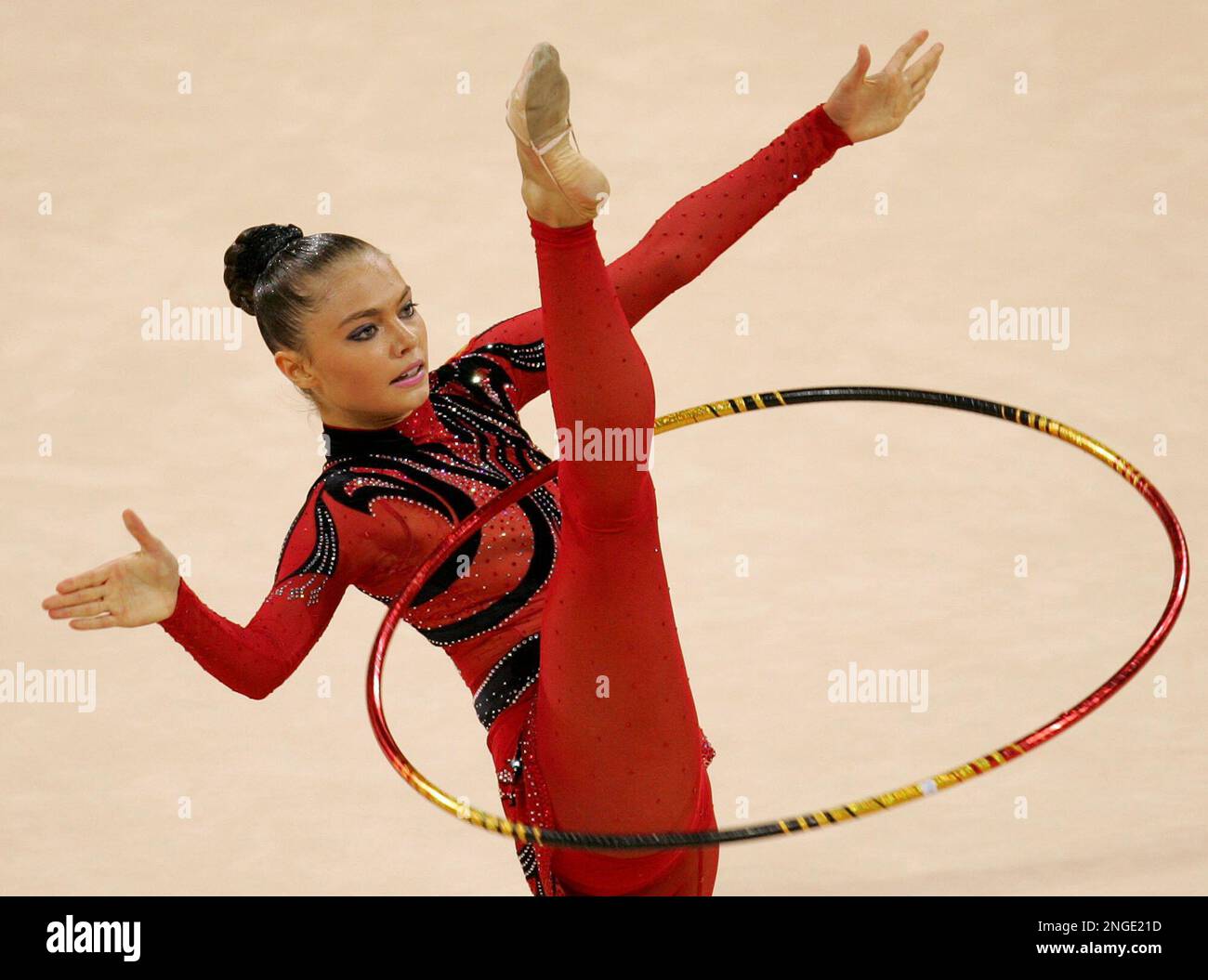 Russias Alina Kabaeva Performs With The Hoop During The Final Of The