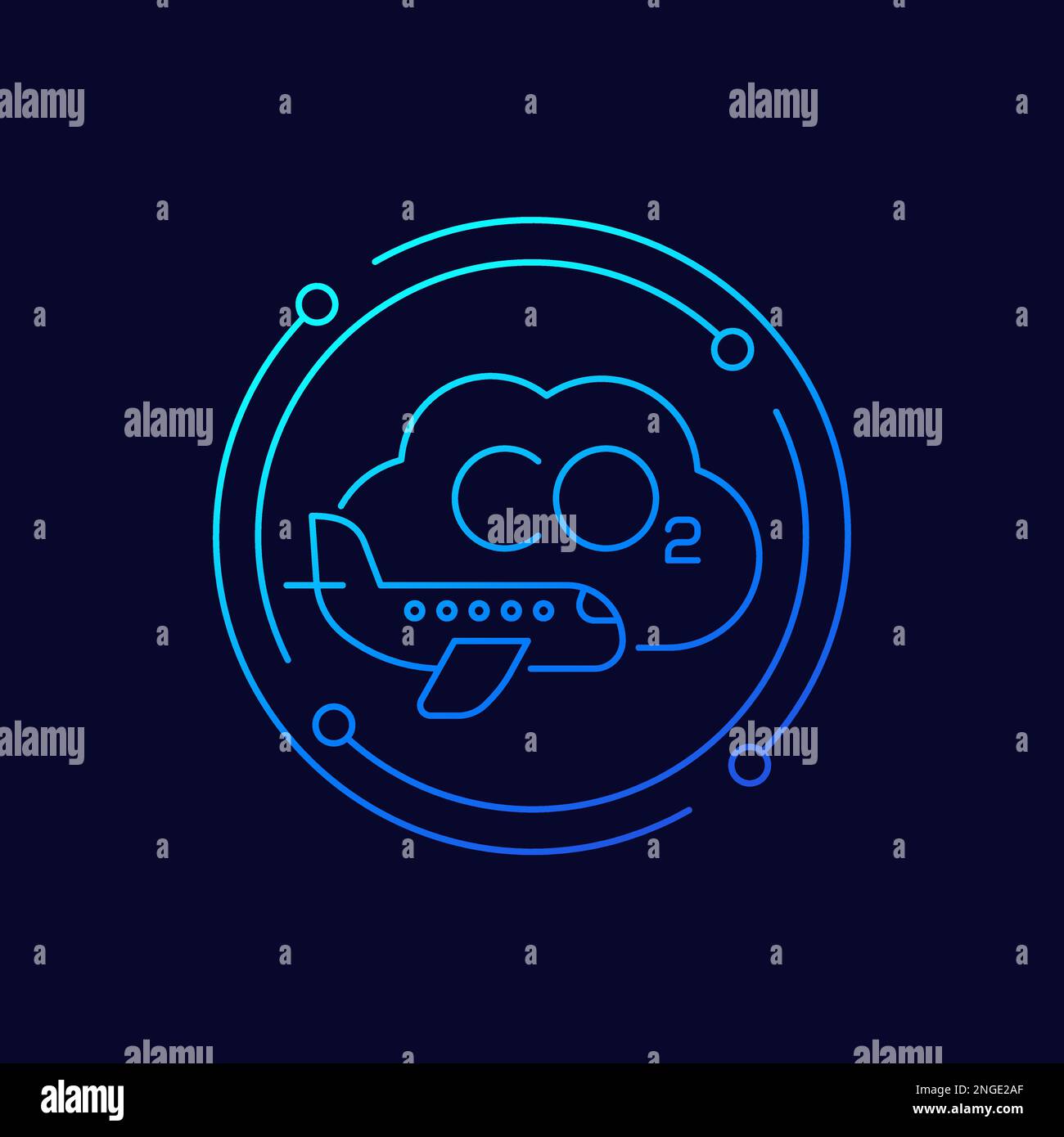 carbon footprint of flying icon, linear design Stock Vector Image & Art ...