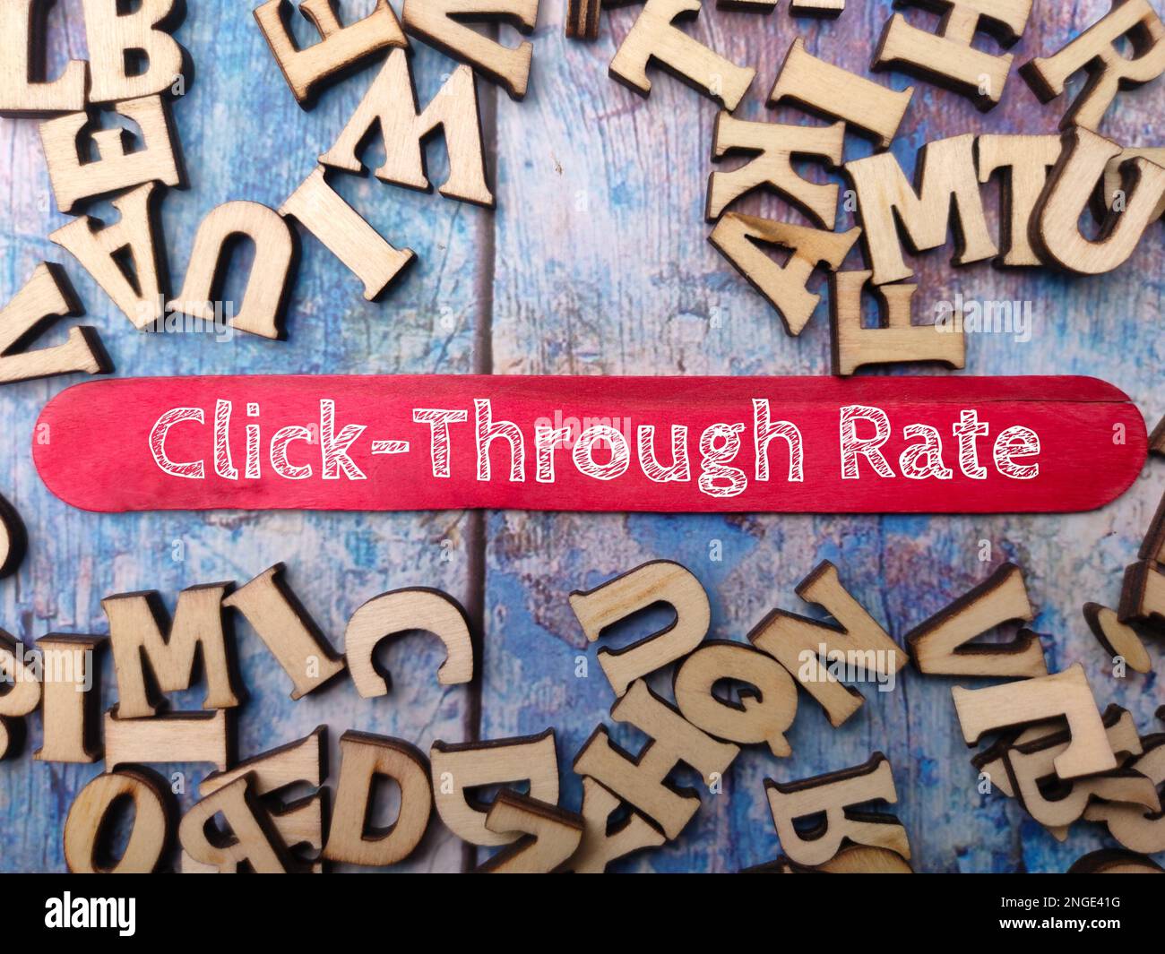 Wooden word and ice crea stick with text Click Through Rate on wooden ...