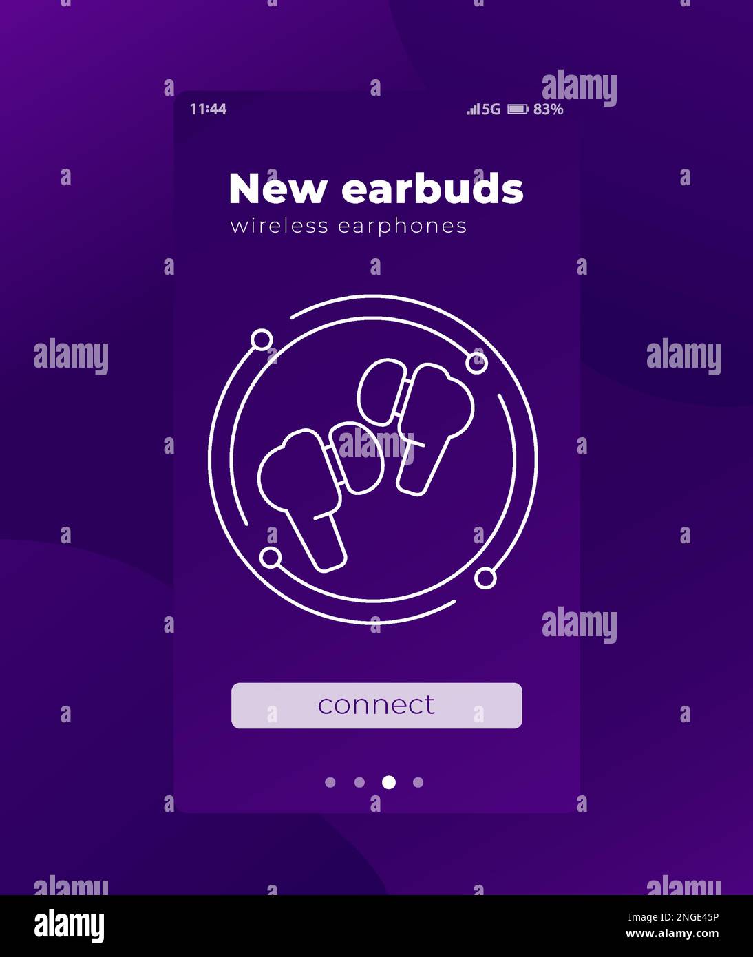 connect new earbuds ui design with line icon Stock Vector Image & Art ...