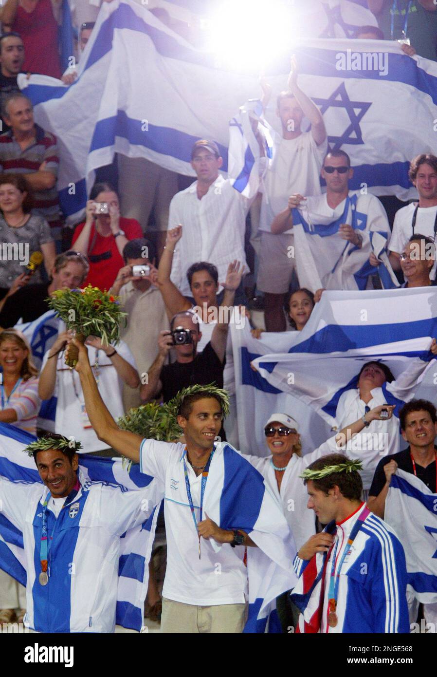 Israel's Gal Fridman waves to spectators after he received his gold ...