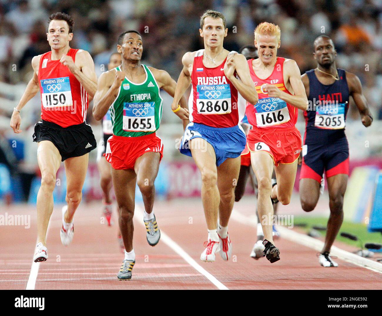 Running in a qualifying heat of the 800m are, left to right, Joeri ...