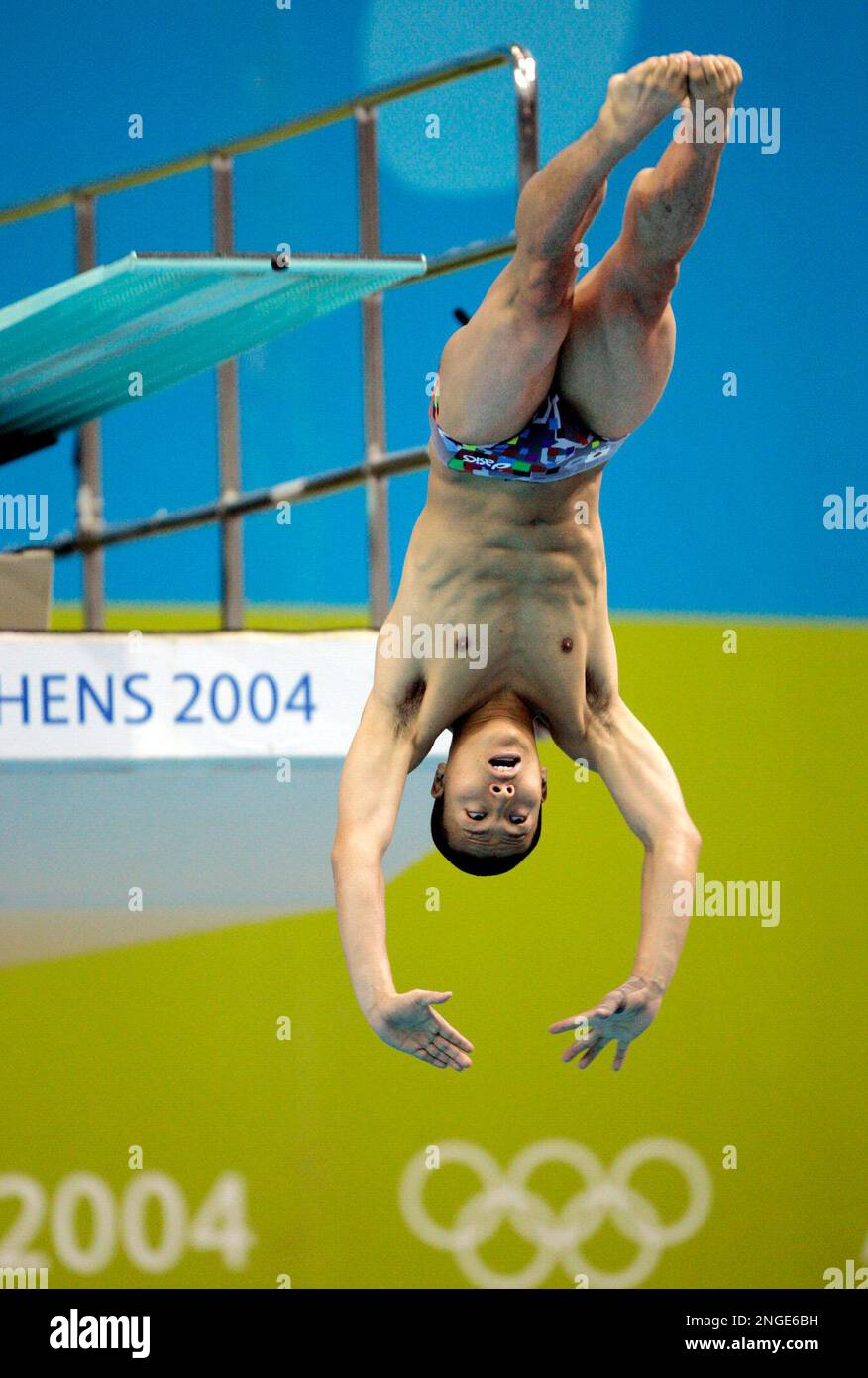 Japan's Ken Terauchi competes in the semi finals of the Men's 3 meter ...