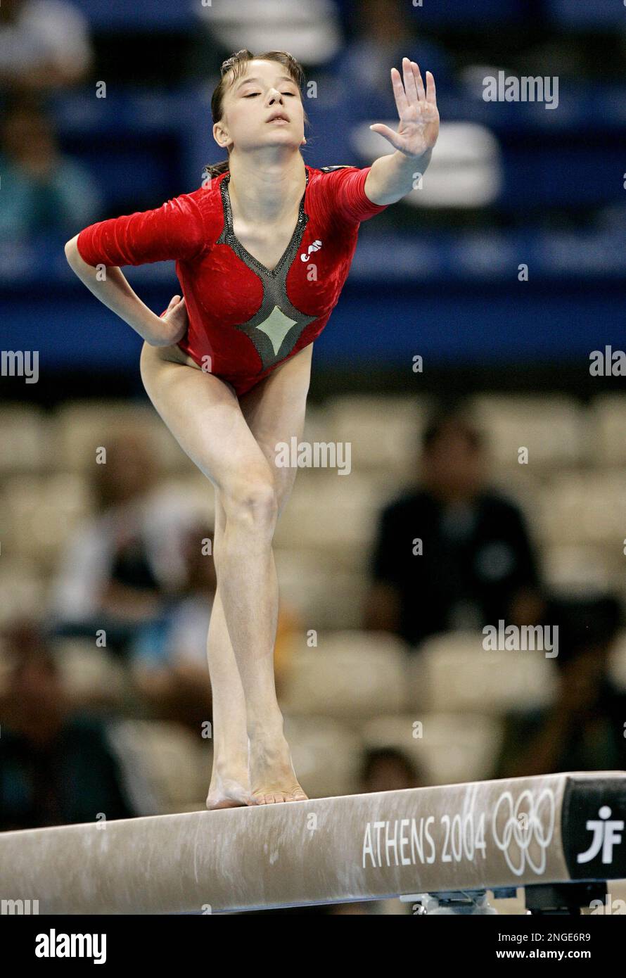 Romania's Georgiana Alexandra Eremia performs her bronze medal routine ...