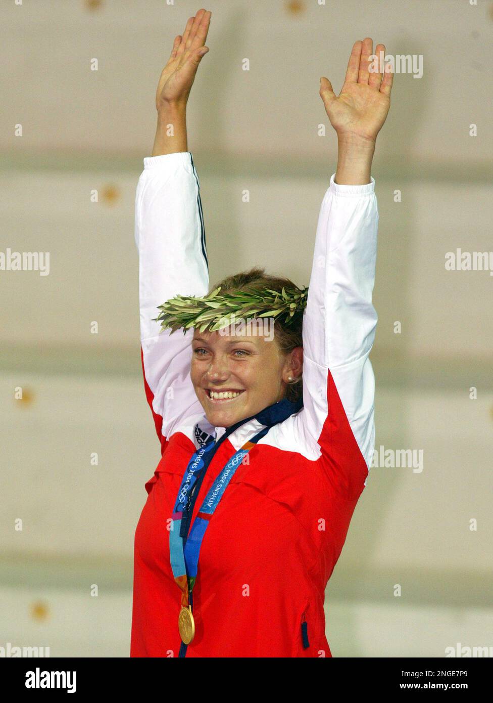 Norway's Siren Sundby waves during the medal giving ceremony after ...