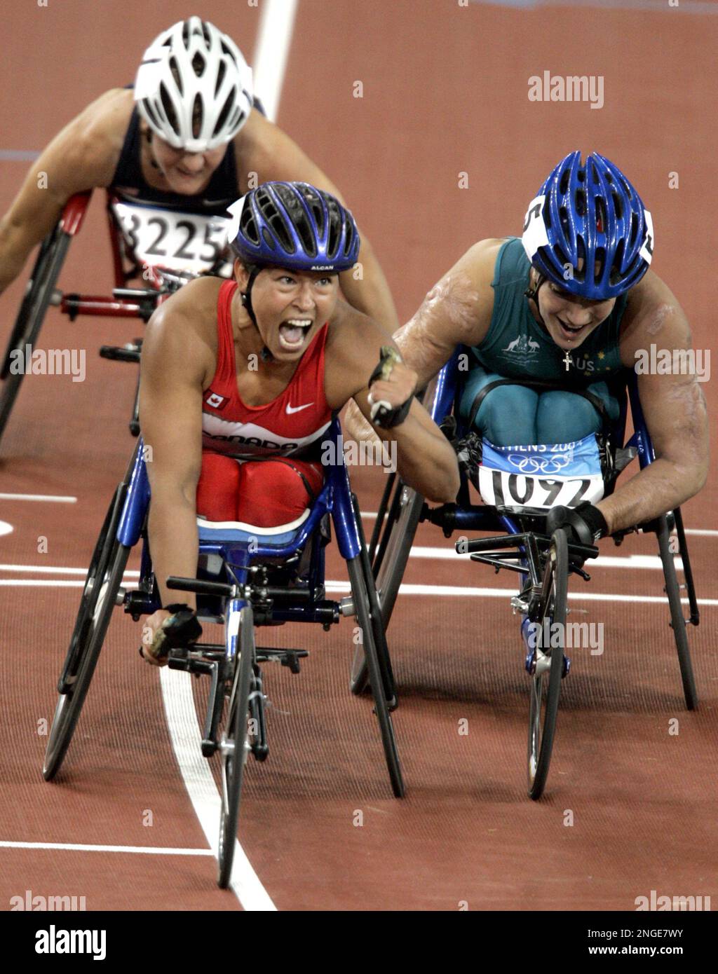 Diane Roy, of Canada, celebrates after winning the gold medal in the ...