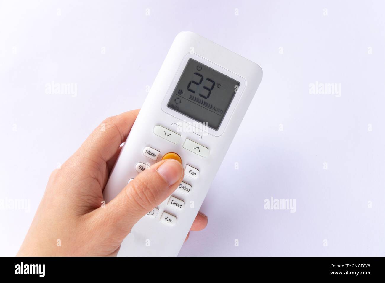 white remote control from air conditioner on a white background Stock ...