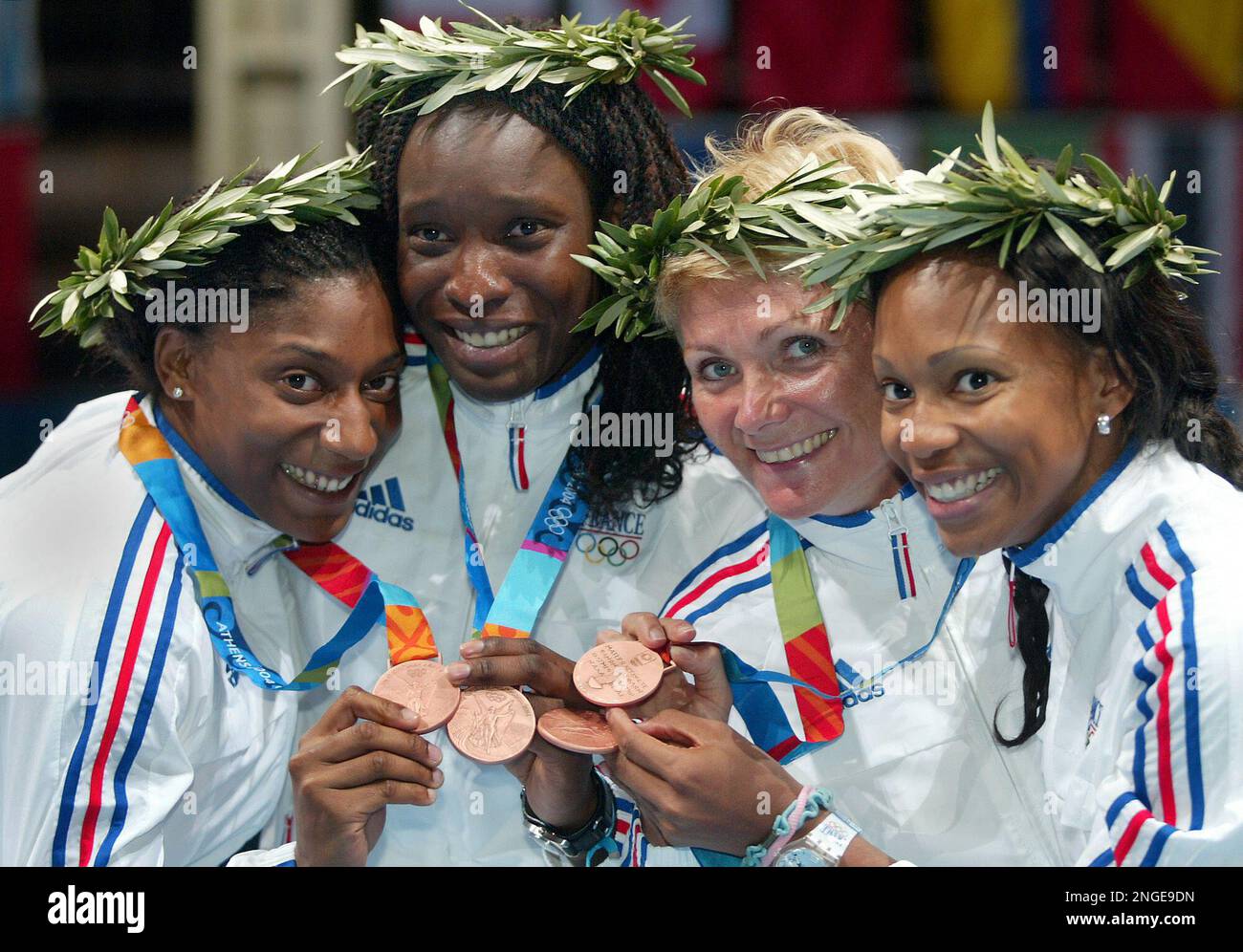 France`s Maureen Nisima, Sarah Daninthe, Hajnalka Kiraly Picot and ...