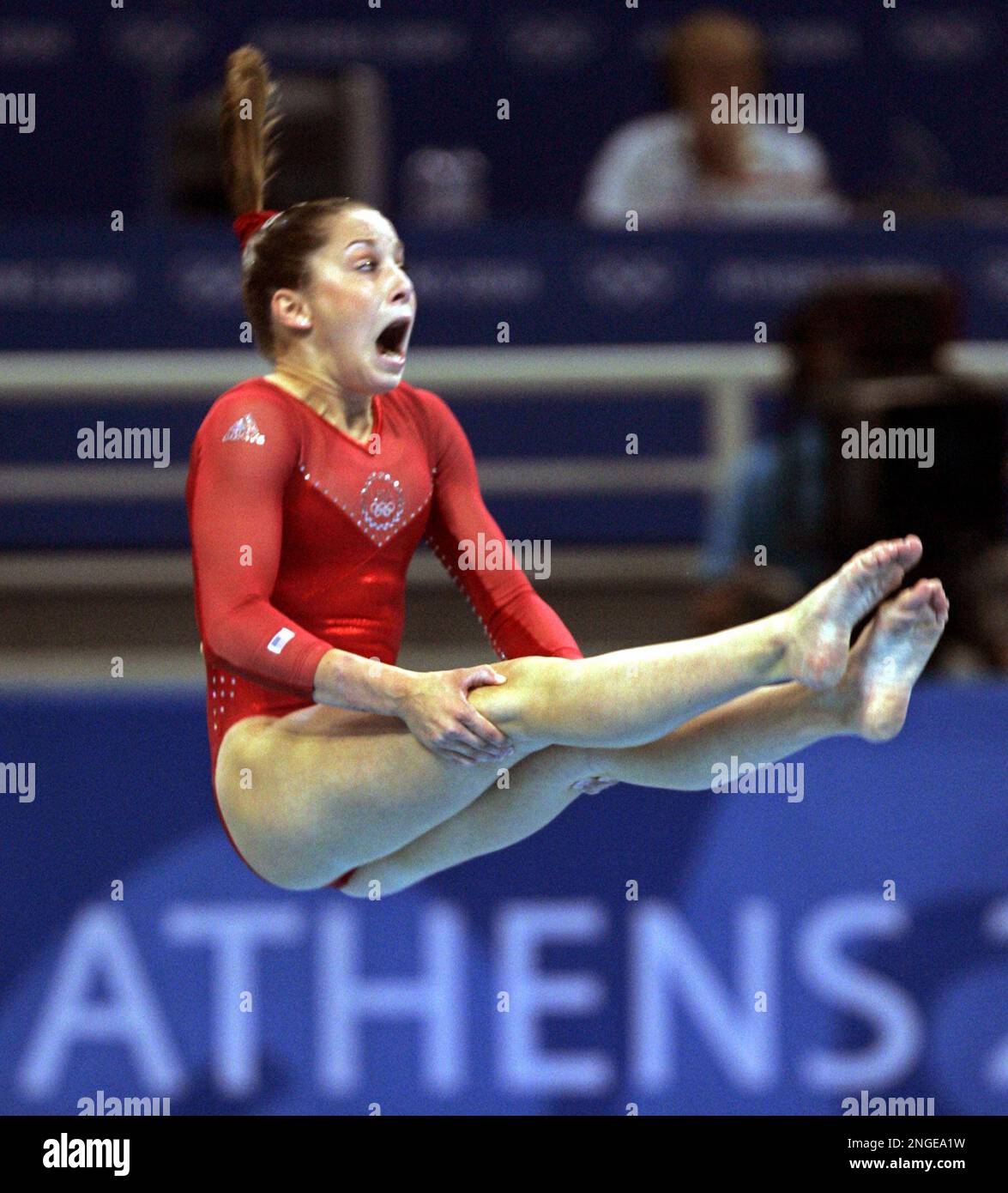 Carly Patterson of the United States competes in the floor exercise ...