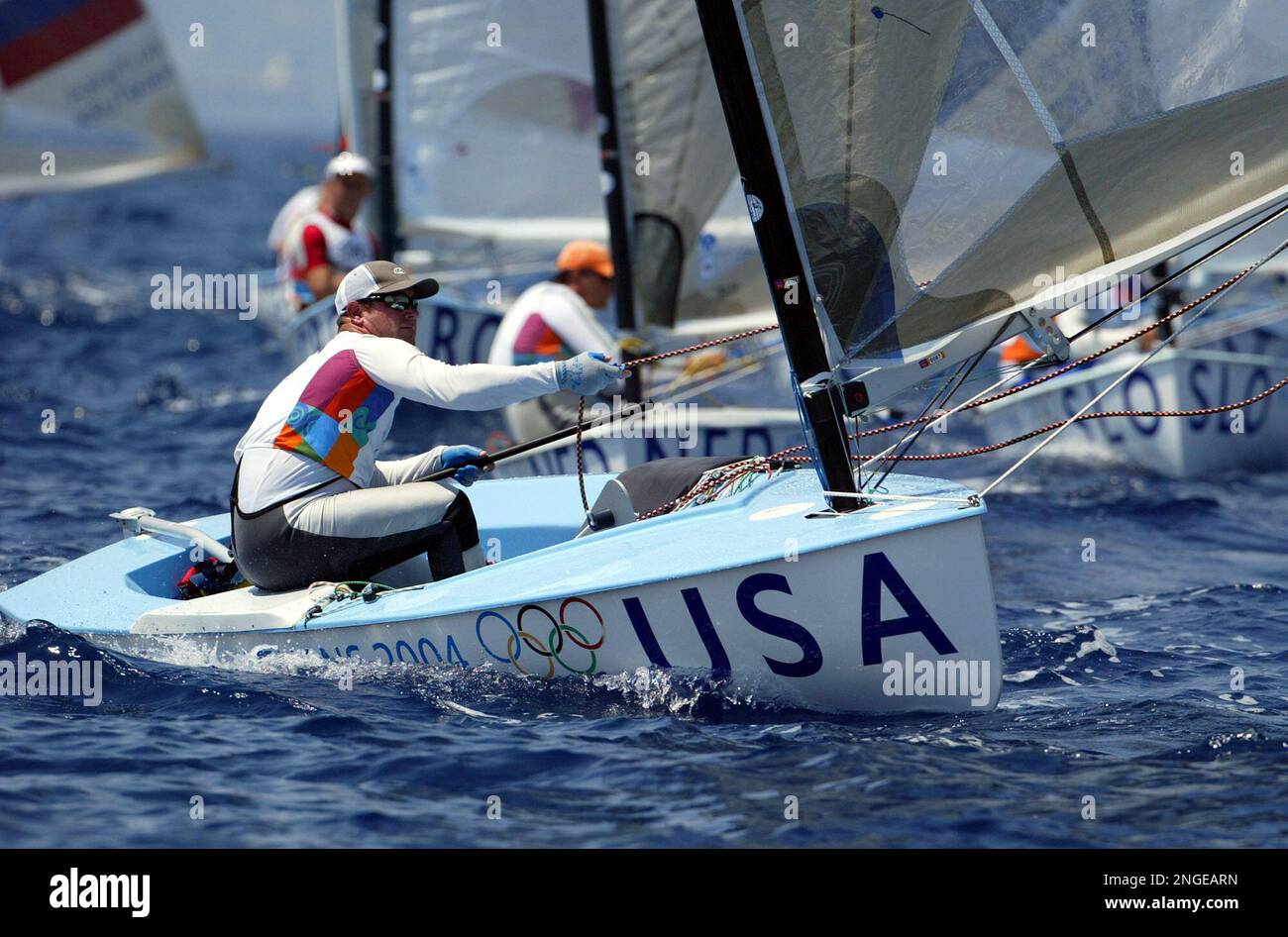 U.S. sailor Kevin Hall sails the 7th race of the men's single-handed ...