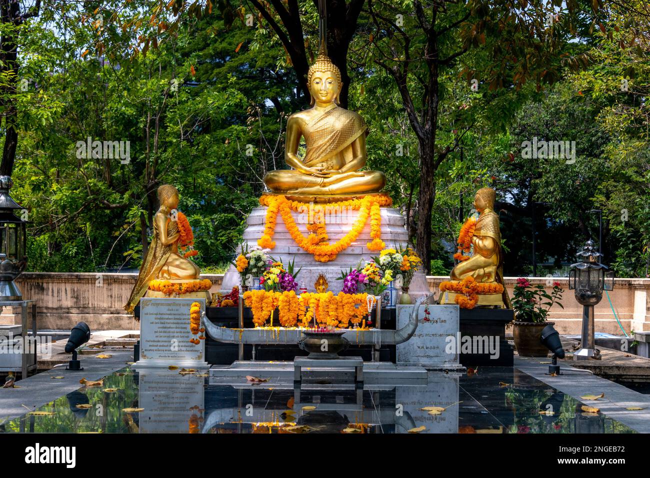 Outdoor Buddhist shrine in a park in Bangkok Thailand Stock Photo - Alamy