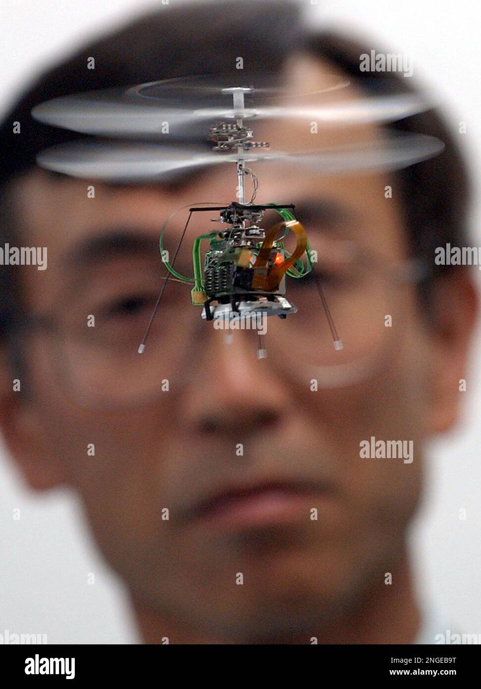 Seiko Epson Corp.'s "Micro Flying Robot," that looks like a miniature ...