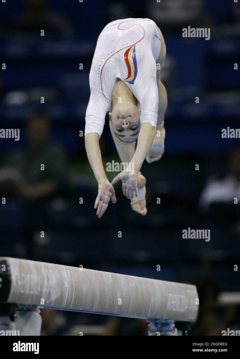 Romania's Oana Ban performs her balance beam routine during women's ...