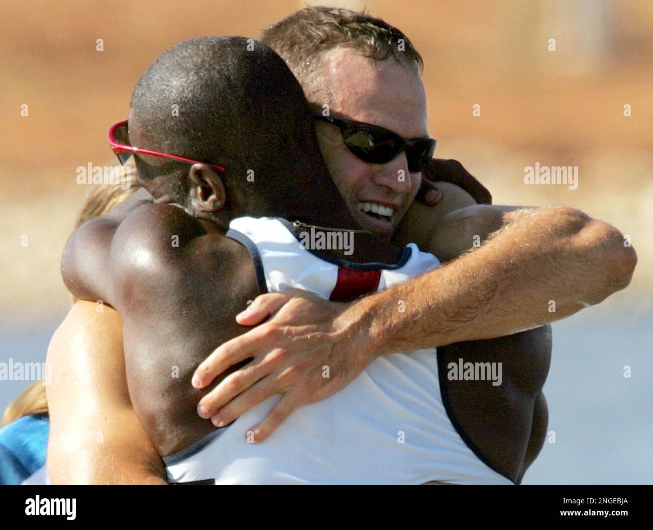 Americans Aquil Abdullah, left, and Henry Nuzum celebrate after they ...