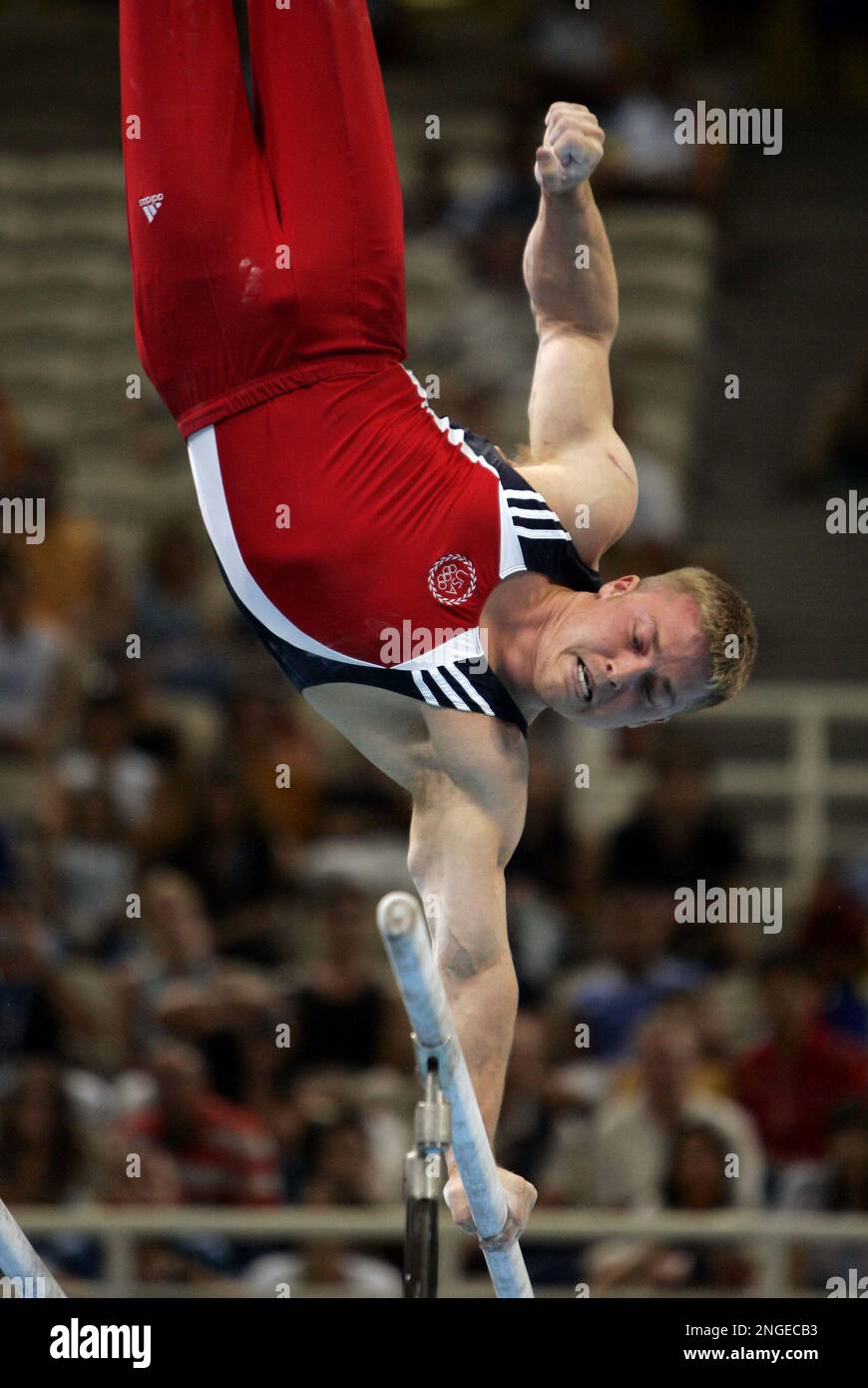 United States' Jason Gatson competes on the parallel bars during the ...