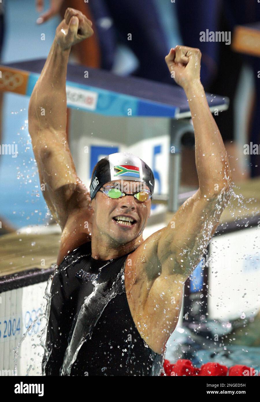 South Africa's Ryk Neethling celebrates after winning a gold medal in ...