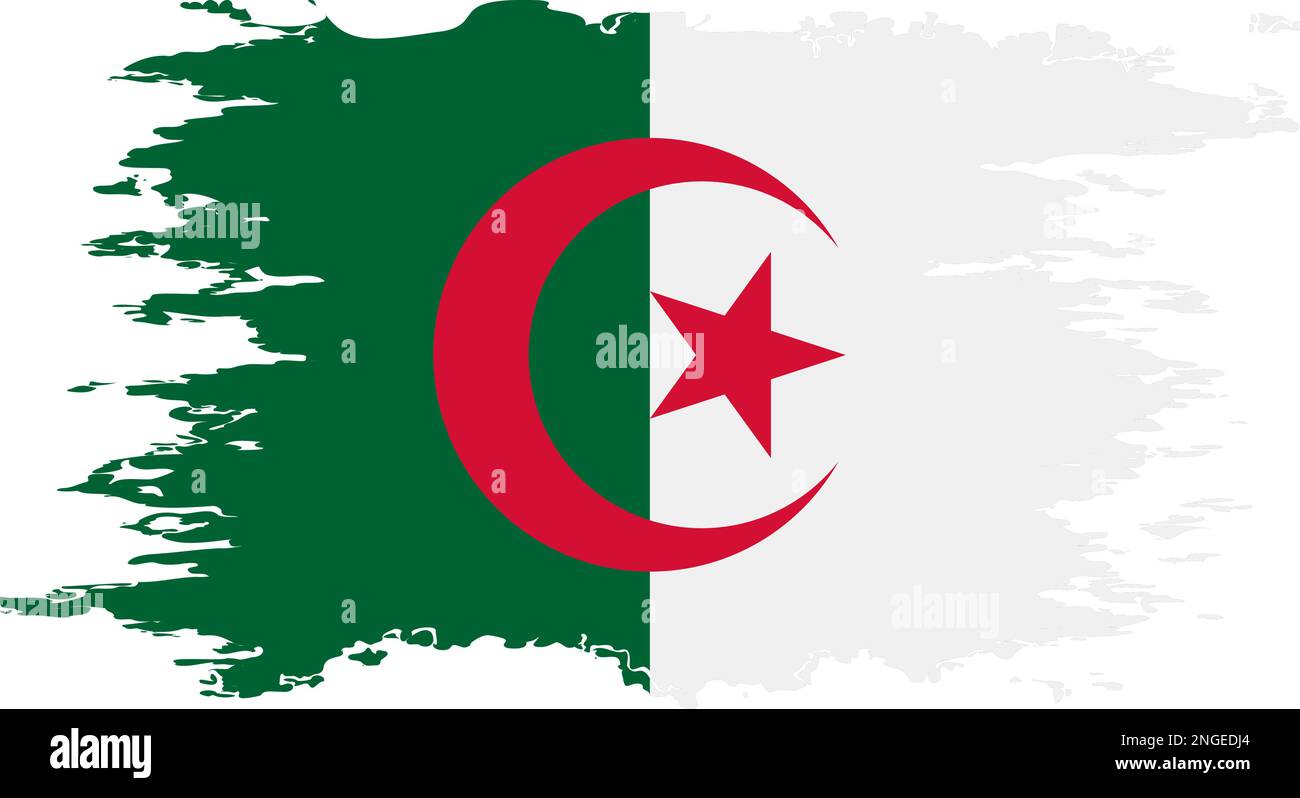 Algeria flag grunge brush color image, vector Stock Vector Image & Art ...