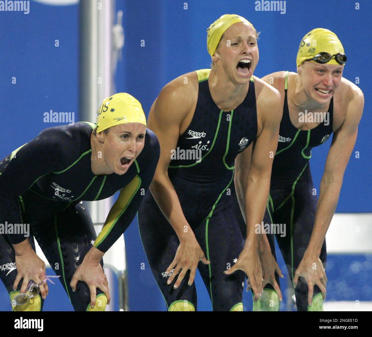 Petria Thomas, left, Lisbeth Lenton, and Alice Mills, right, of the ...