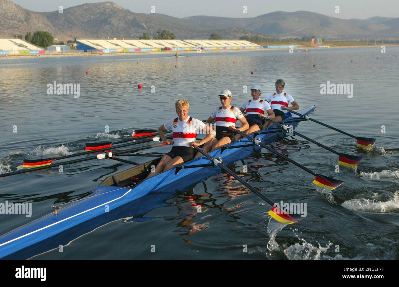 The German Women's Quad Scull boat, winner of the gold medal at the ...