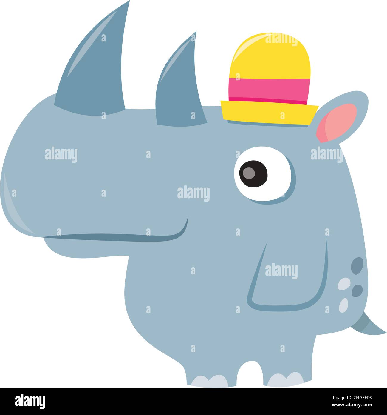 A cartoon vector illustration of a cute rhino Stock Vector Image & Art ...