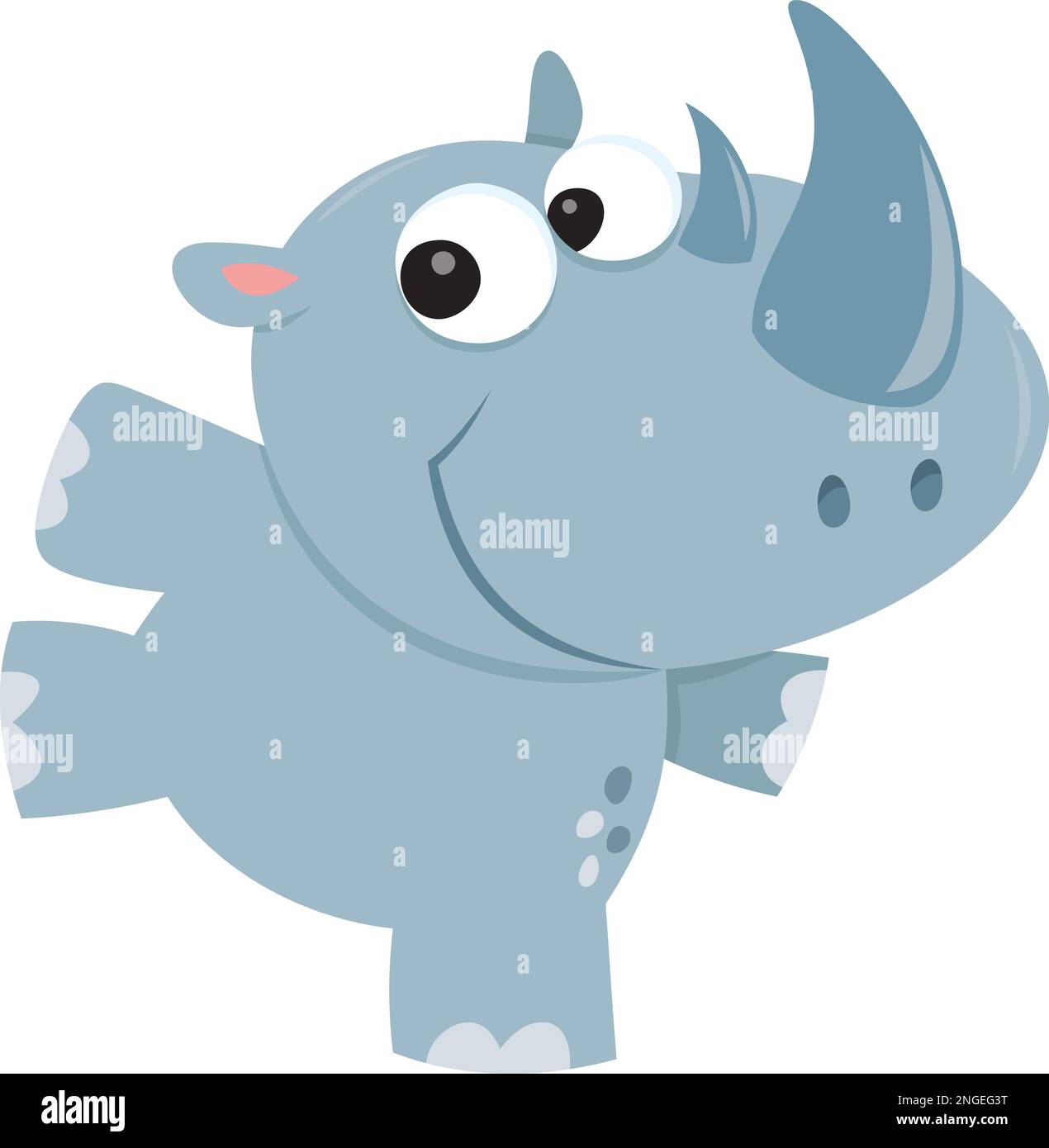 A cartoon vector illustration of a cute rhino Stock Vector Image & Art ...