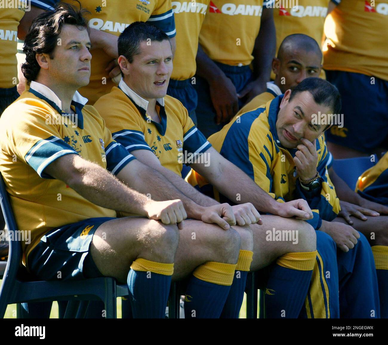 Australian rugby union players, from left, Brendan Cannon, Matthew ...