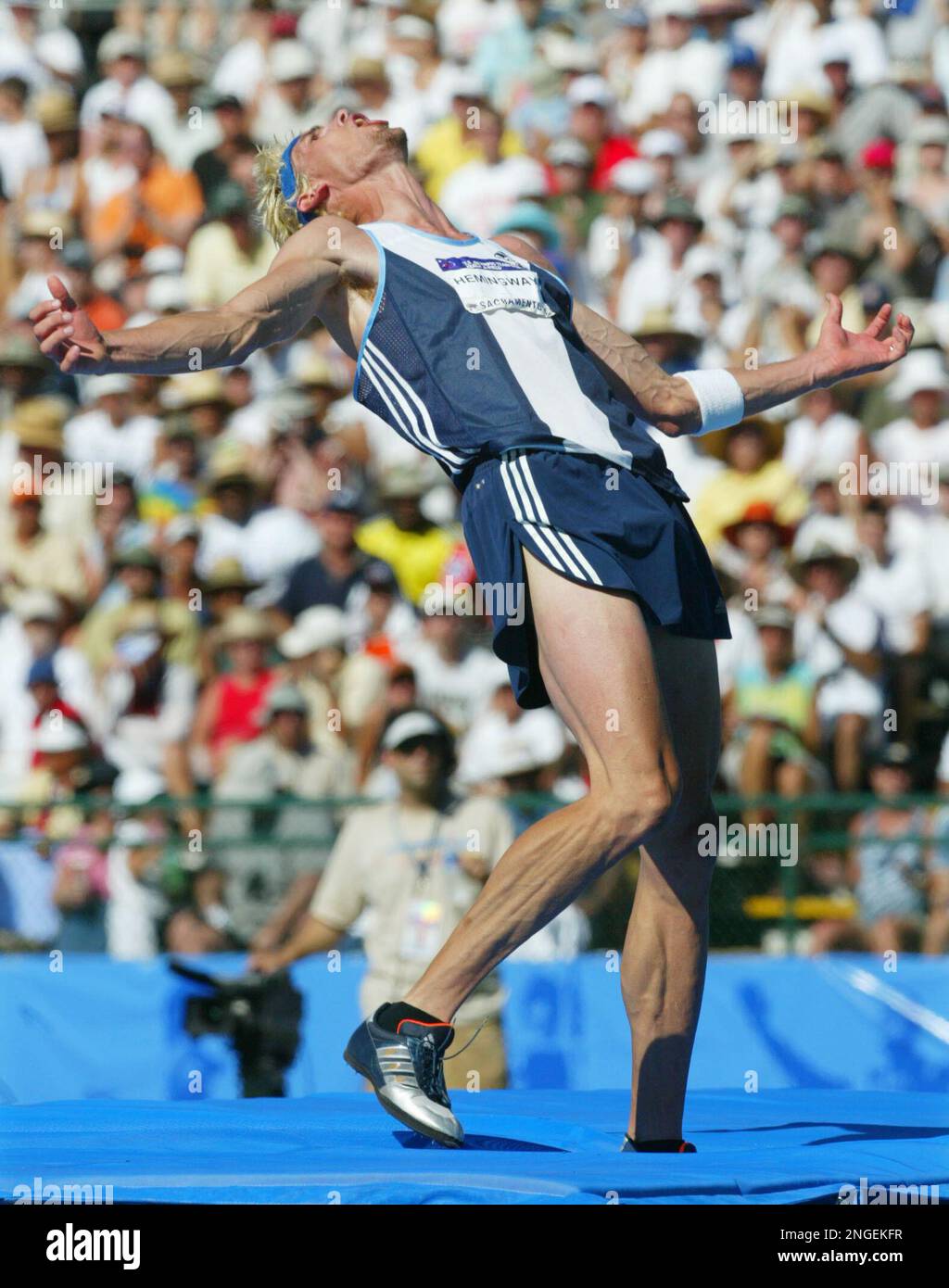 Matt Hemingway reacts after missing an attempt at 2.33 meters in the ...