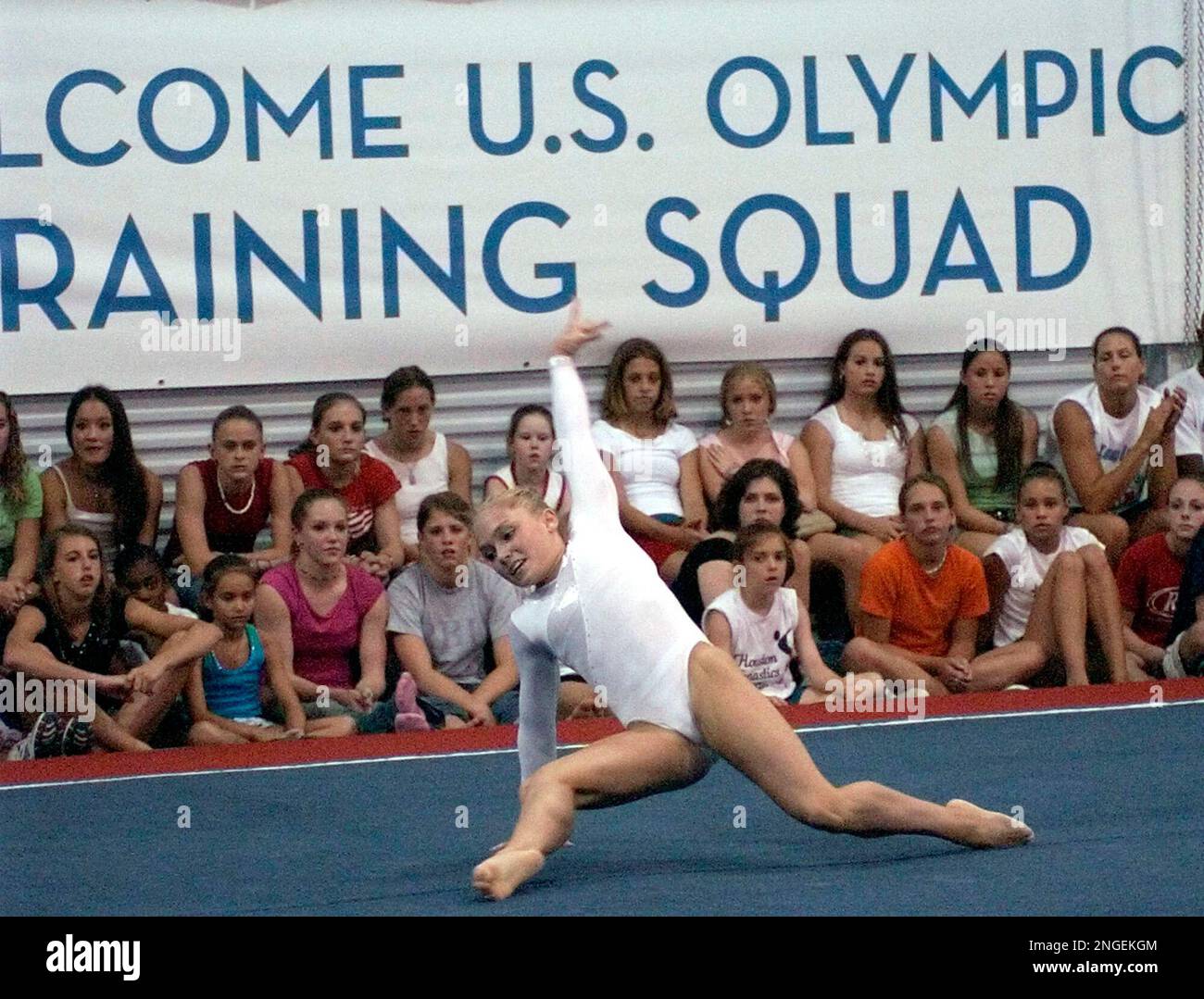 Courtney McCool, of Lee's Summit, Mo., competes in the floor exercise ...