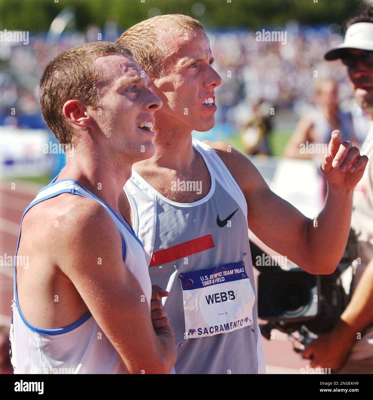 Alan Webb, right, winner of the men's 1,500 meter finals and Rob Myers ...