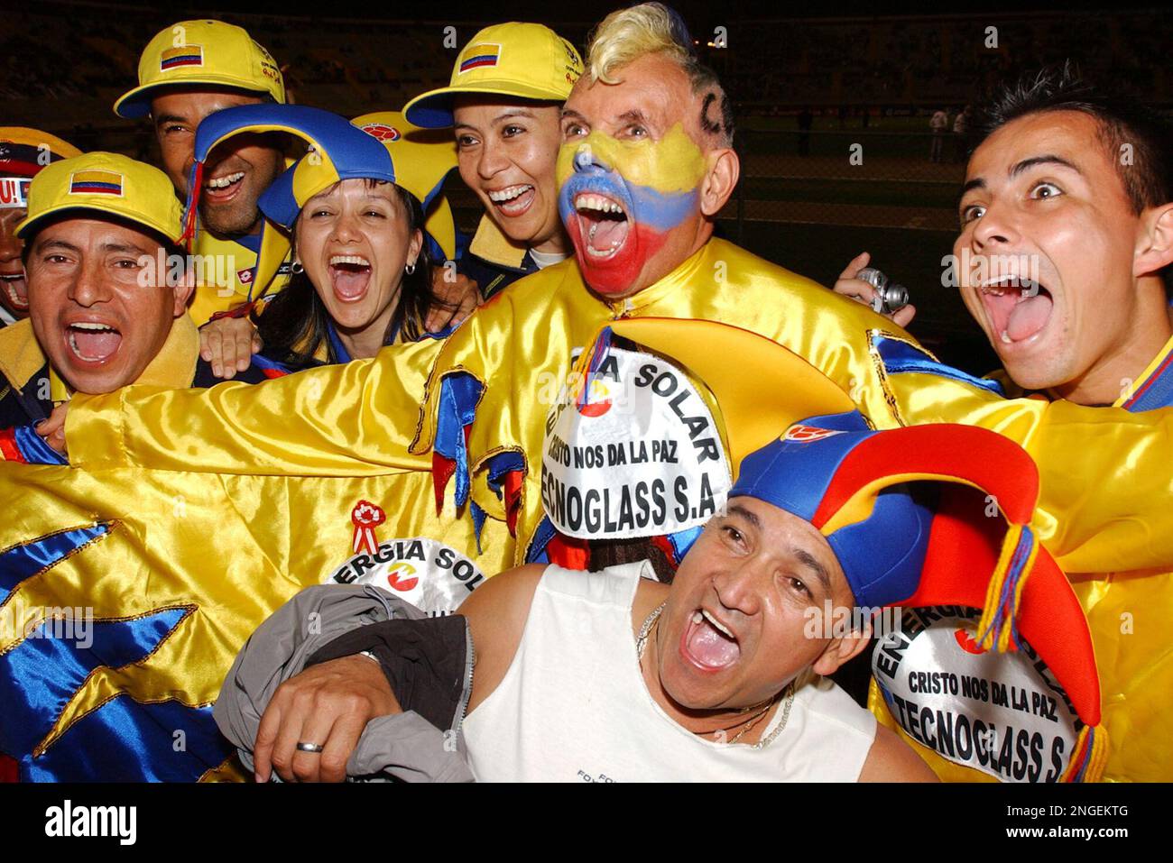 Colombian fans shout before the Copa America game between Colombia and ...