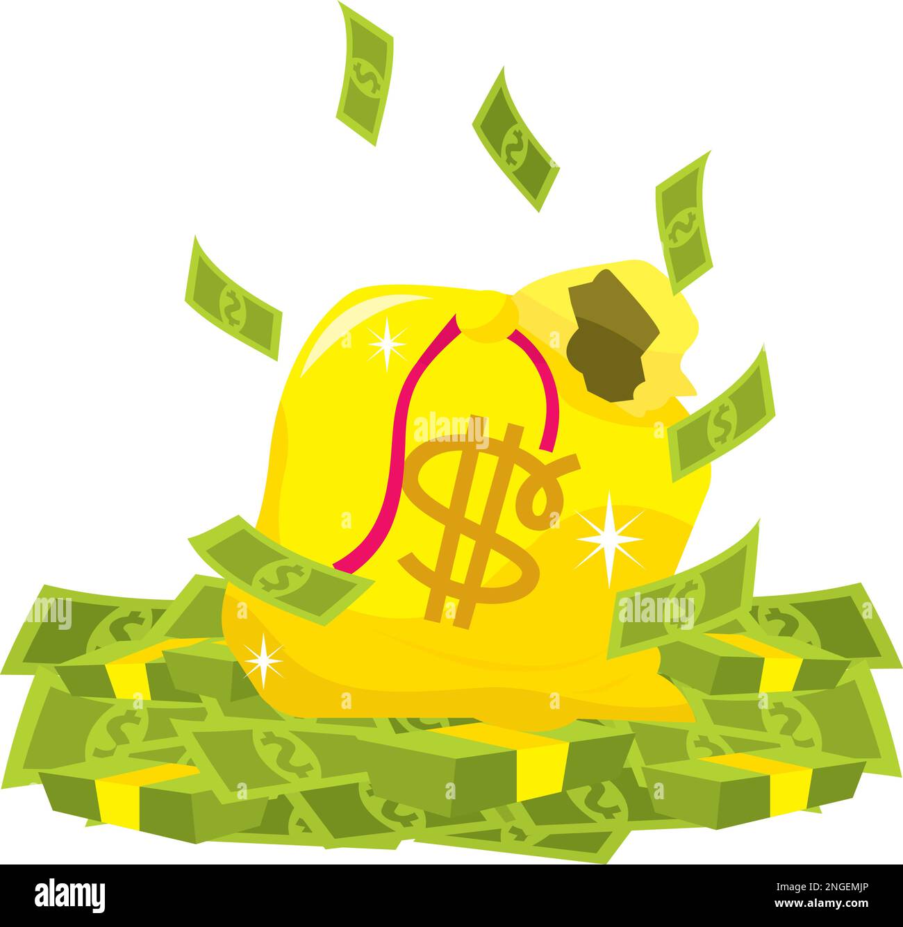 A cartoon vector illustration of a bag of money Stock Vector Image ...