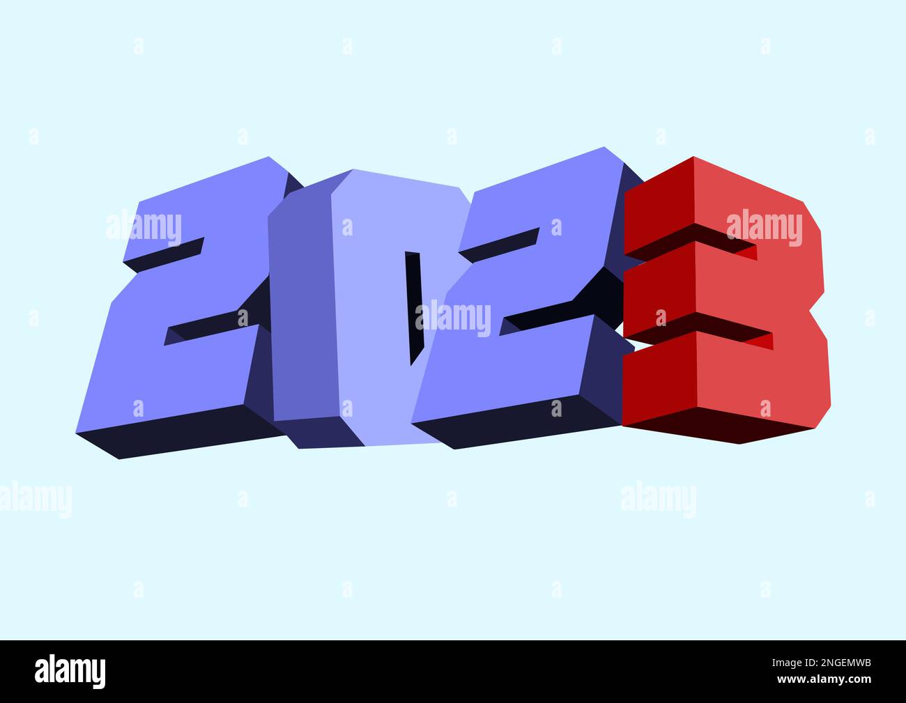 2023 color vector 3d illustration for designers Stock Vector Image ...