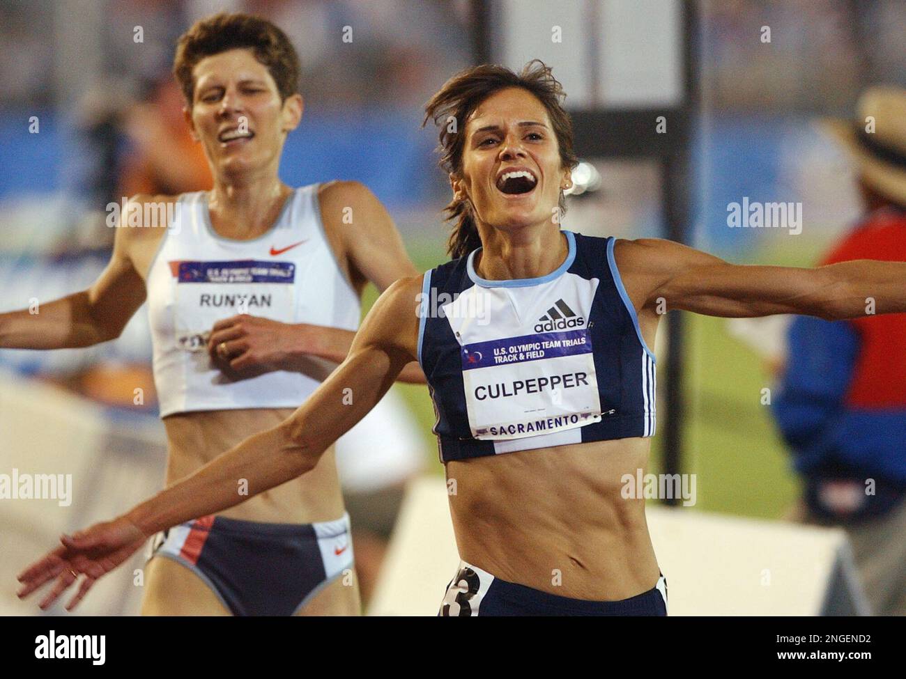 Shayne Culpepper, right, celebrates her first place finish against ...
