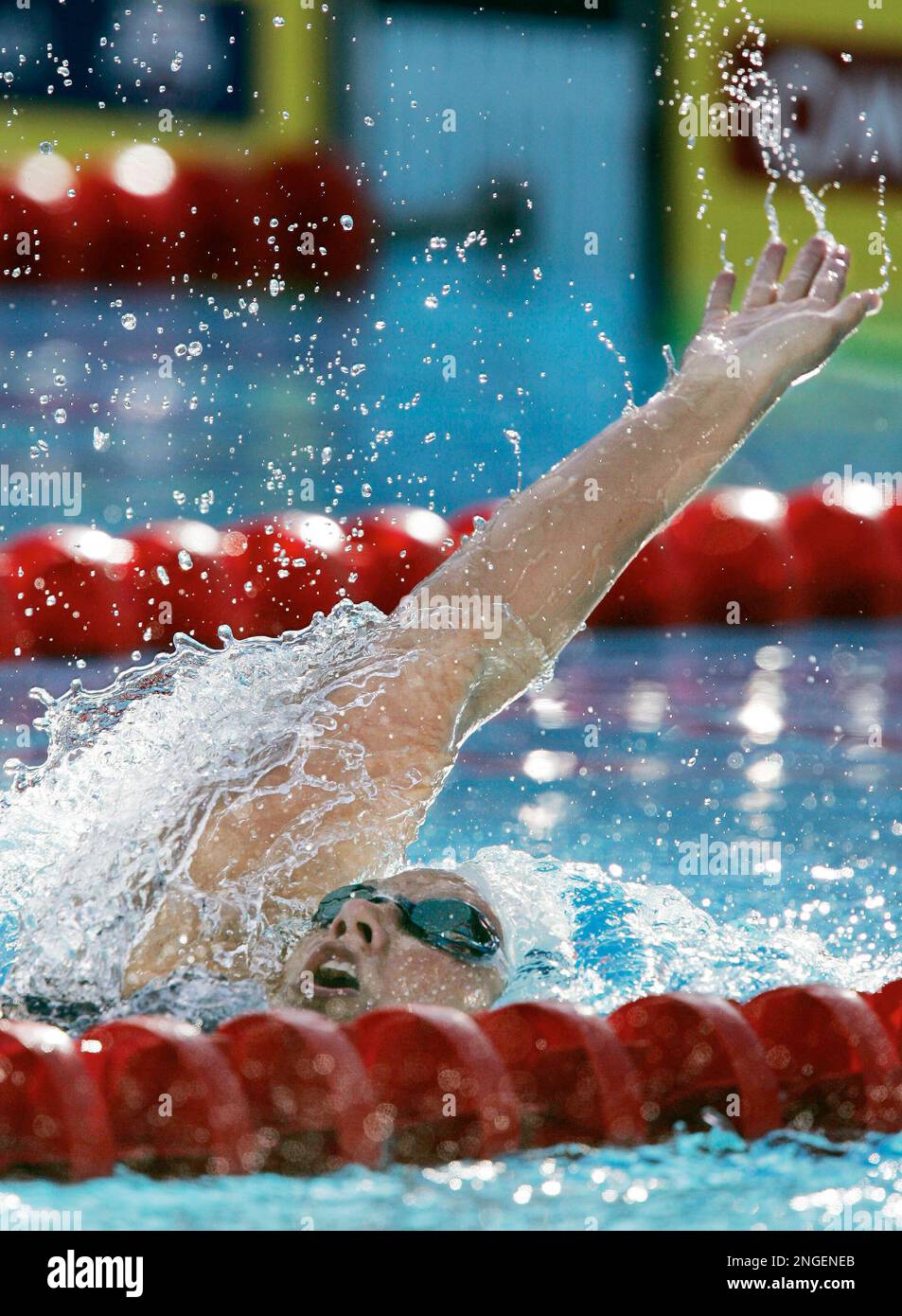 Margaret Hoelzer swims in the women's 200 meter backstroke semis at the ...