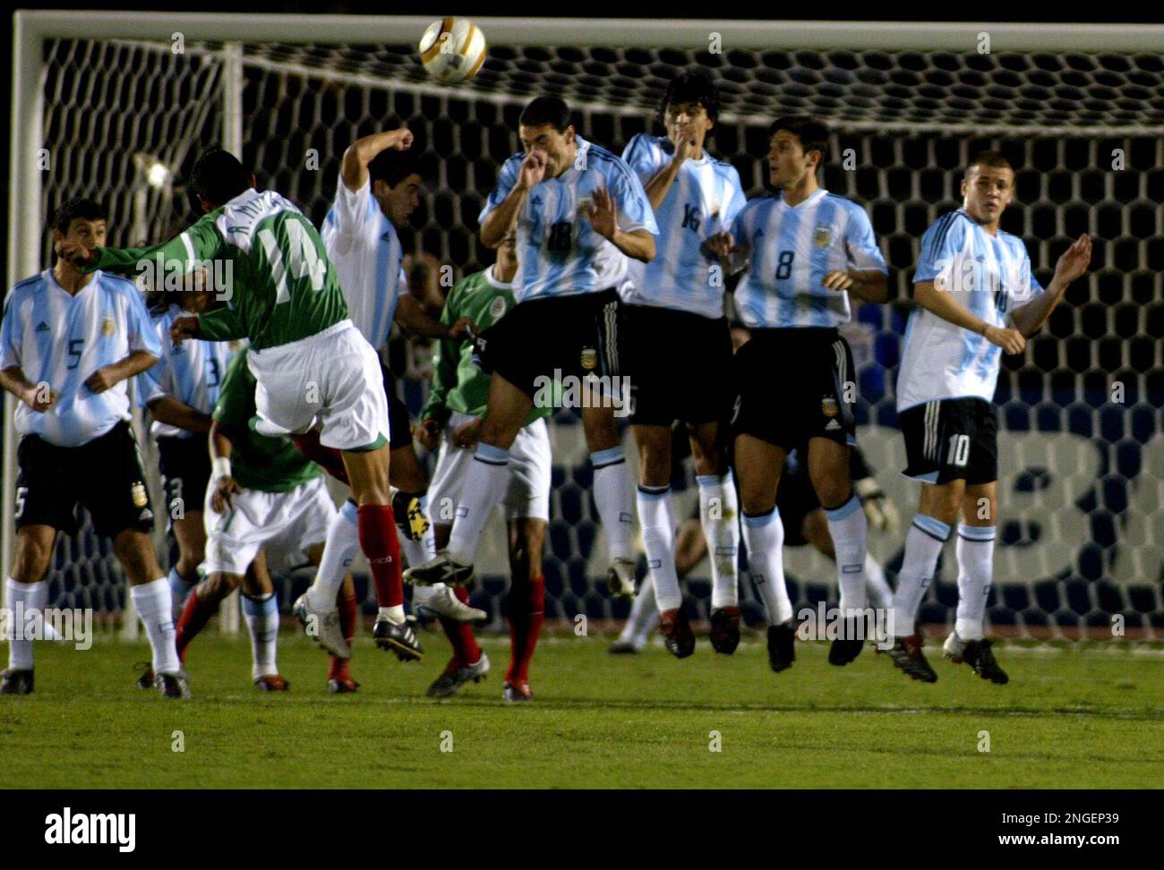 Ramon Morales of Mexico kicks the ball to score his goal against ...