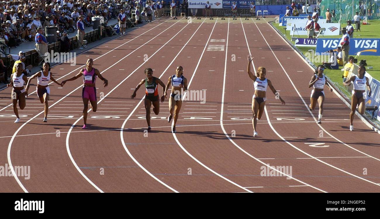 From left to right, Angela Daigle, Muna Lee, Marion Jones, Lauryn ...