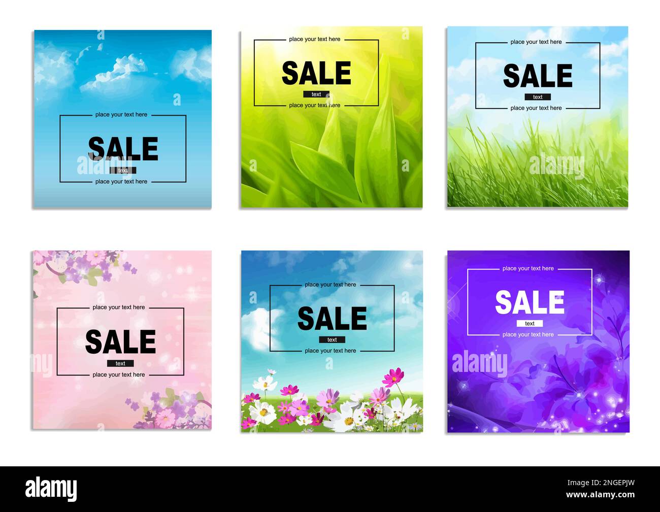 Six sale images on abstract background. Color vector illustration Stock ...