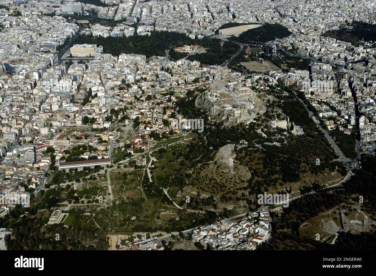 ** ADVANCE FOR WEEKEND EDITIONS JULY 10 11 **An aerial view of Athens ...