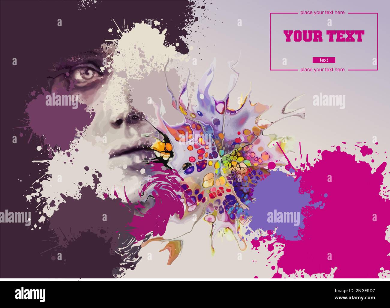 Abstract background with face image and with place for text. Color ...