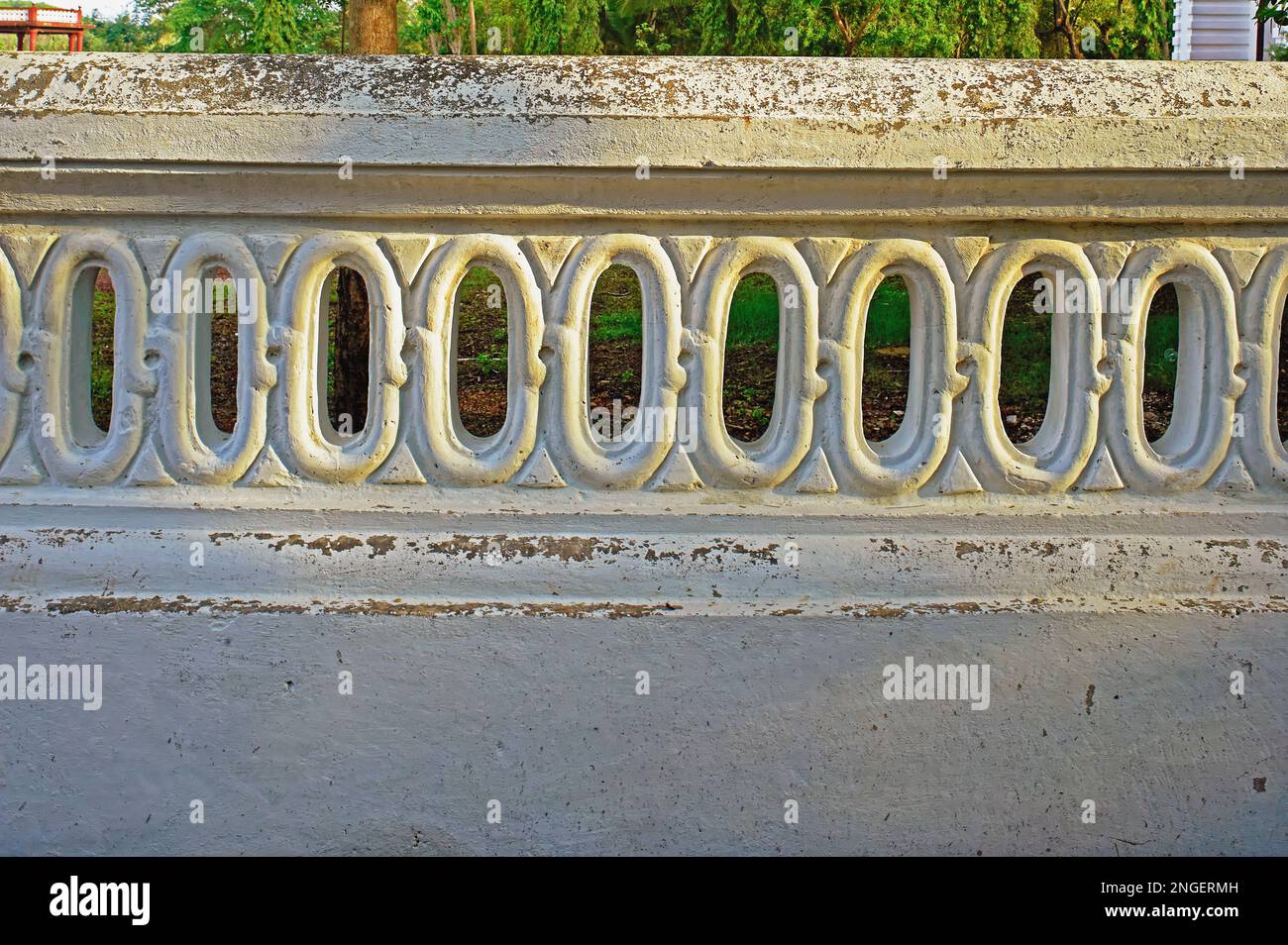 06 10 2009 Neo-Gothic architecture Stucco work balustrade on Compound ...