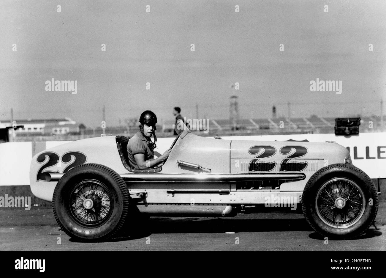 Race car driver Joel Thorne, of New Rochelle, is shown behind the ...
