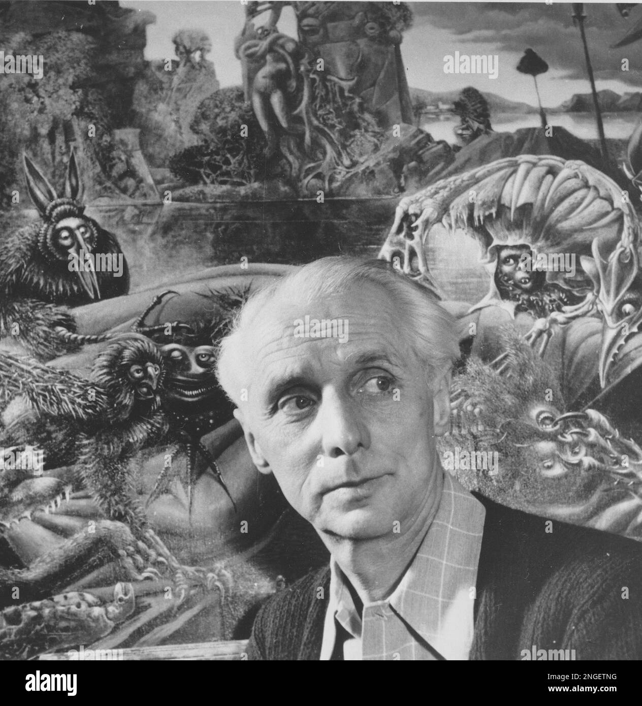 German-born surrealist painter Max Ernst is shown with his work "The ...