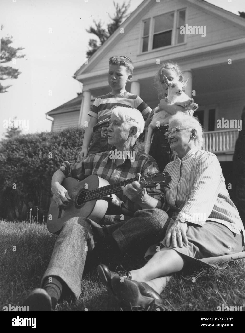 American poet Carl Sandburg is shown with his wife, Lilian Steichen ...