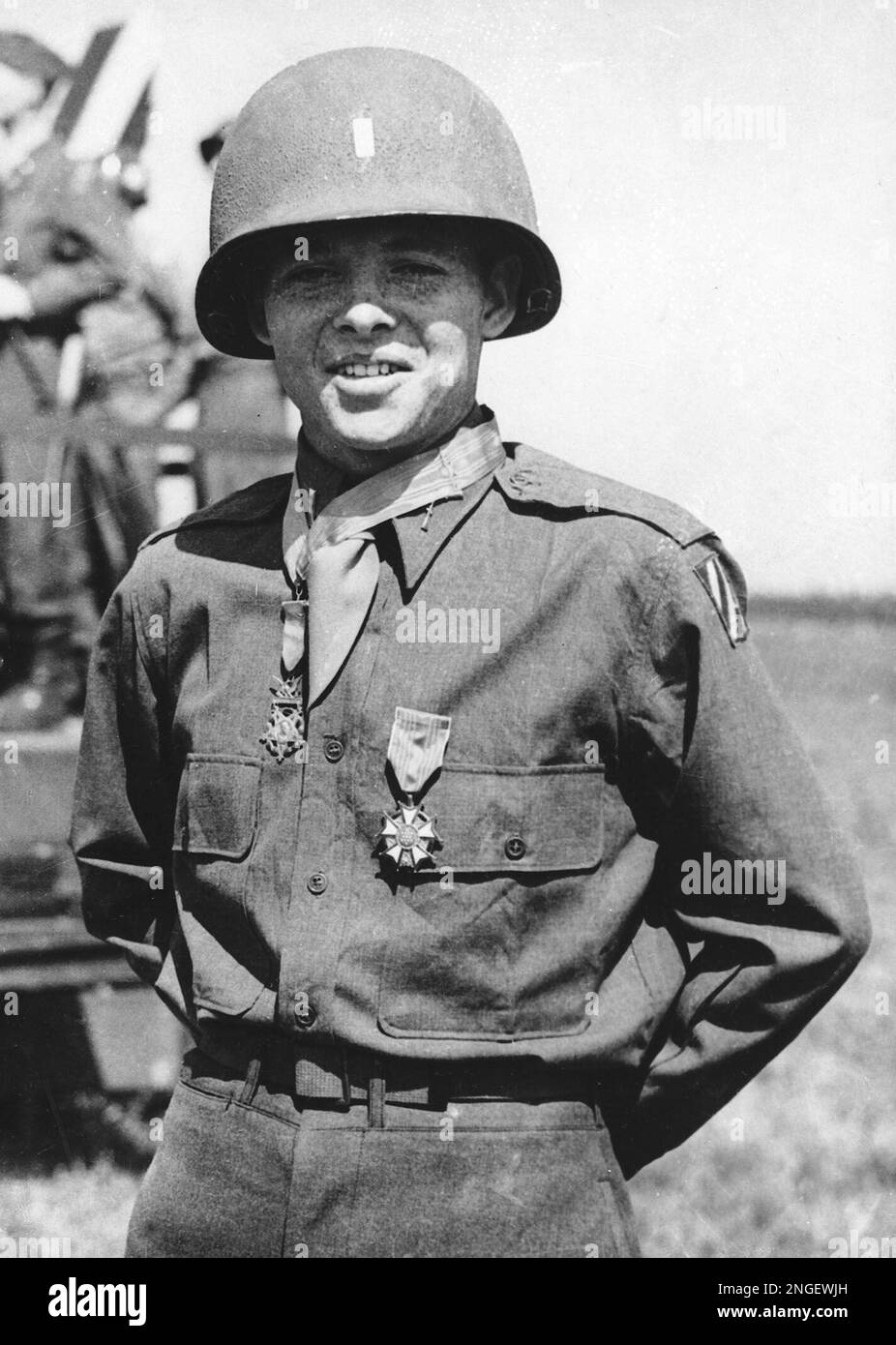 First Lieutenant Audie L. Murphy poses after receiving the ...