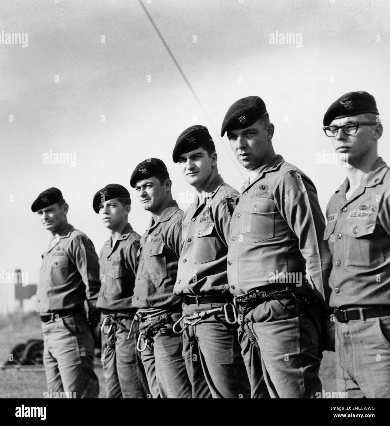 Wearing their distinctive green berets, men of the Special Forces ...