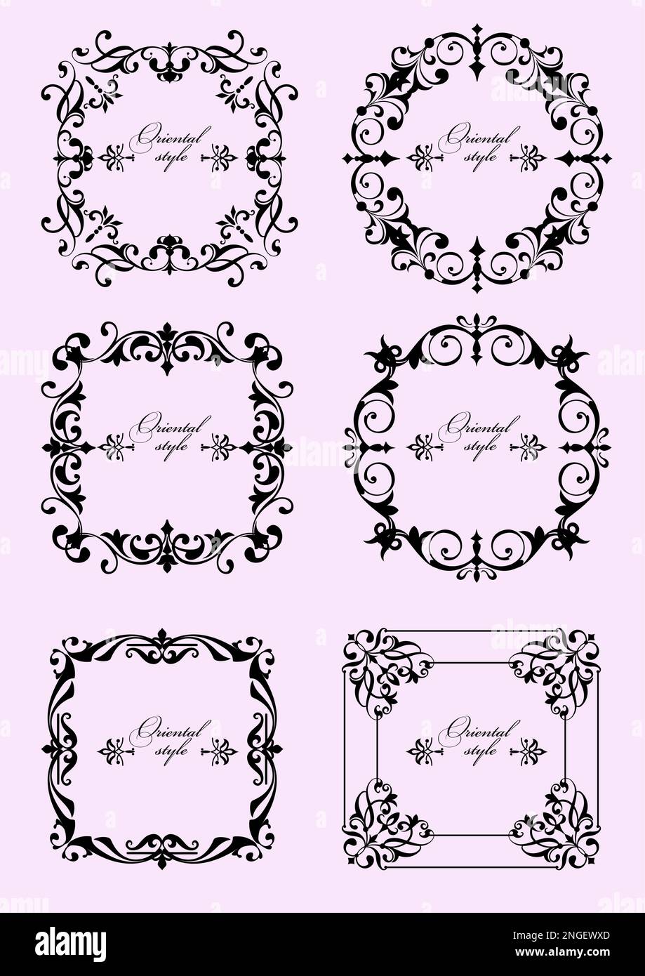 Set of ornate vector frames and ornaments with sample text. Perfect as ...