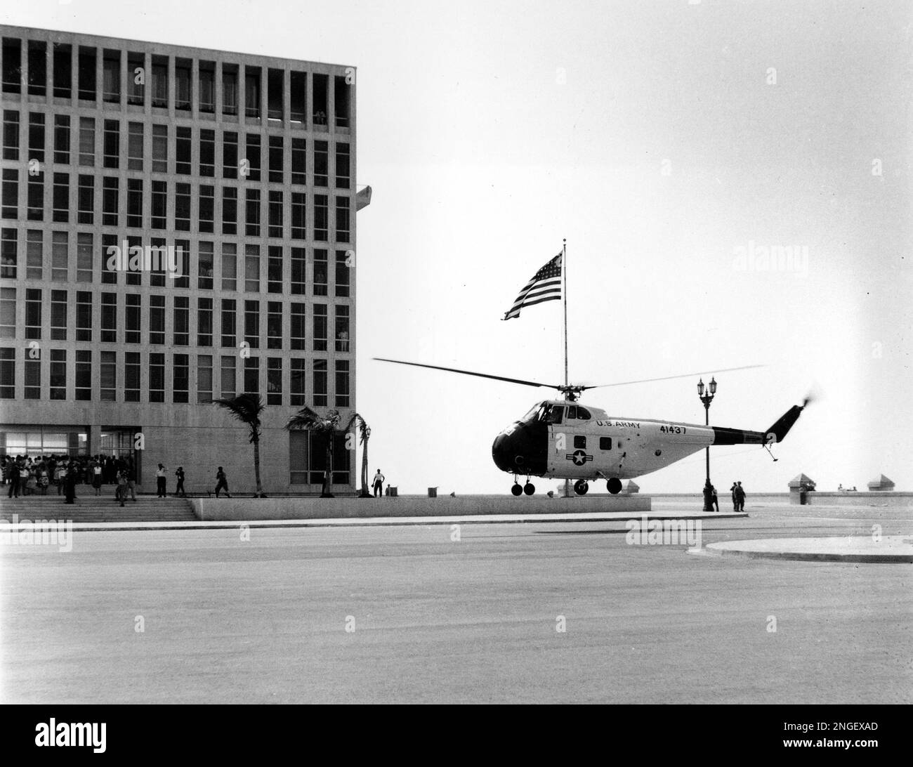 A H19 Sikorsky helicopter, one of five U.S. Army craft flying a 2700 ...