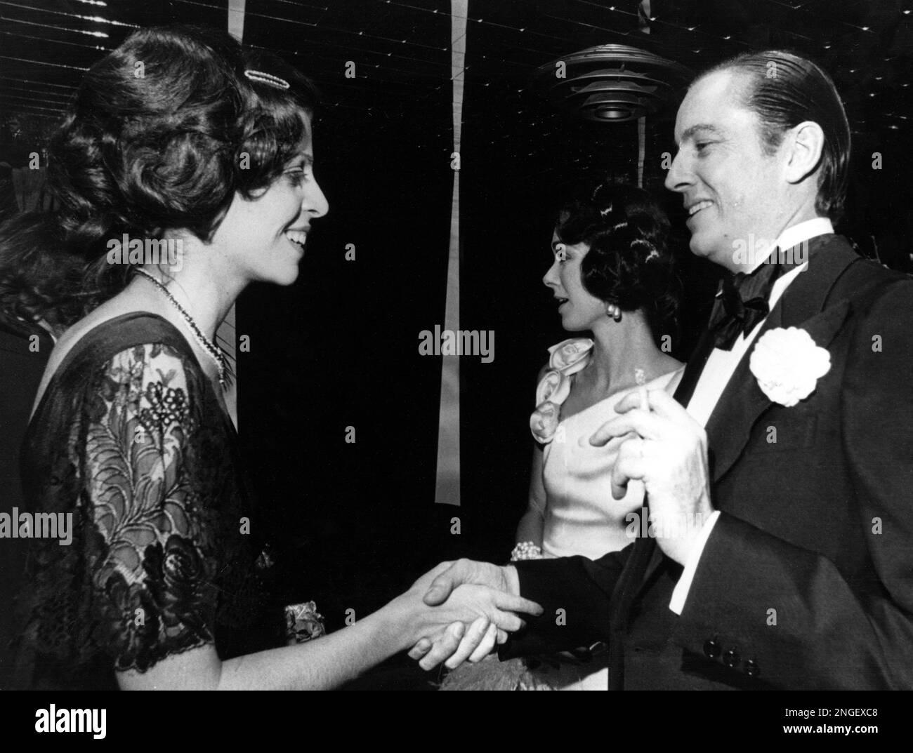 Christina Onassis, left, is welcomed by Bernard Lanvin as she arrives ...