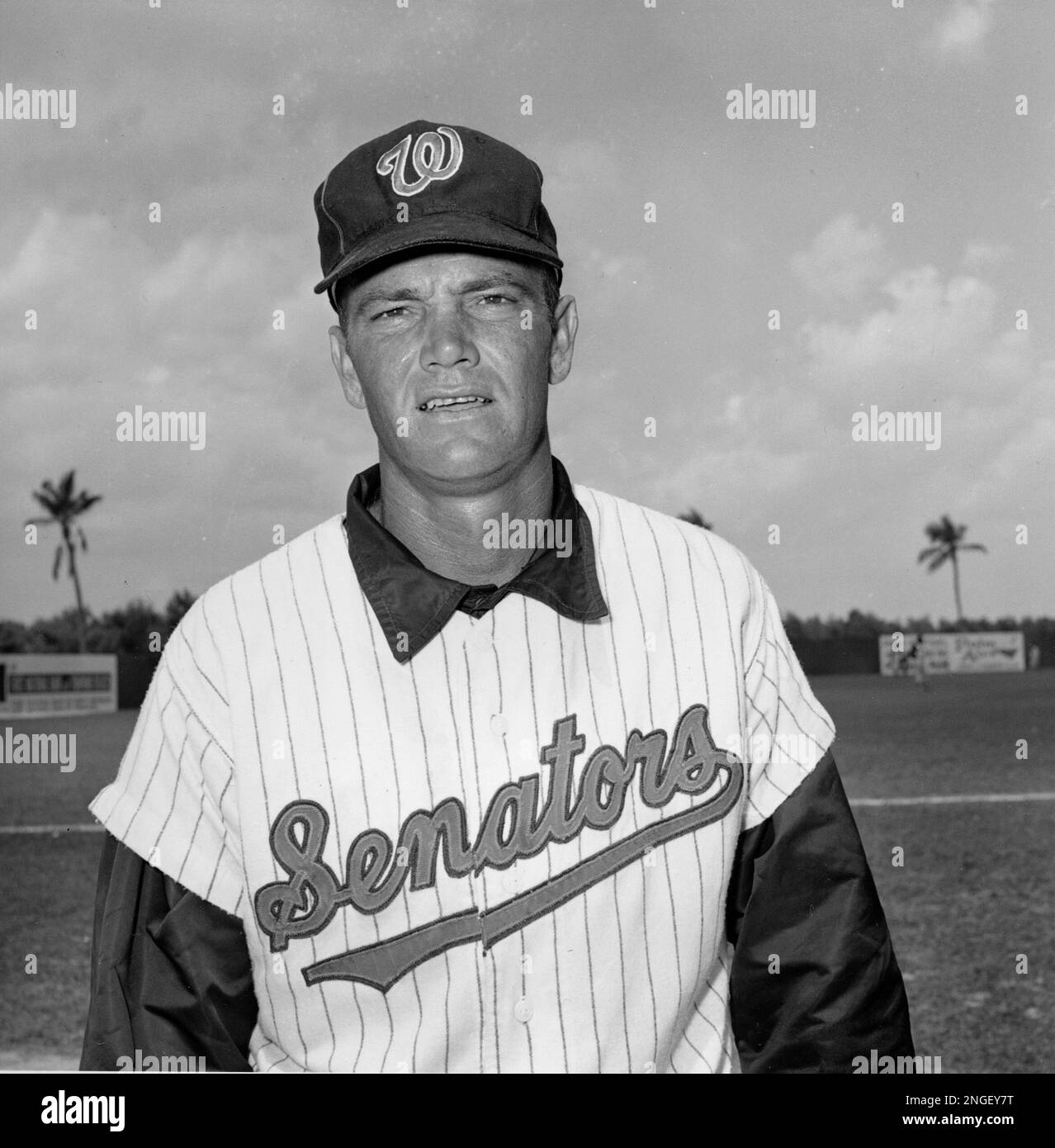 Tom Cheney, pitcher for the Washington Senators, is shown in March 1964 ...